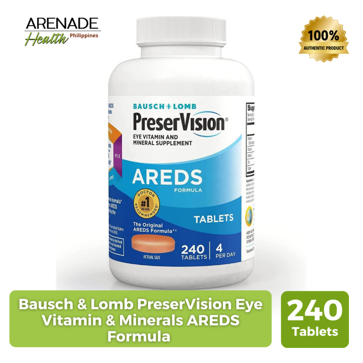 Bausch & Lomb PreserVision Eye Vitamin & Minerals AREDS Formula (240 ...