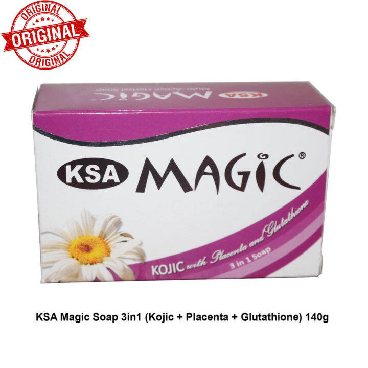 KSA Magic Soap 3 in 1 Kojic with Placenta and Glutathione Soaps 140g ...