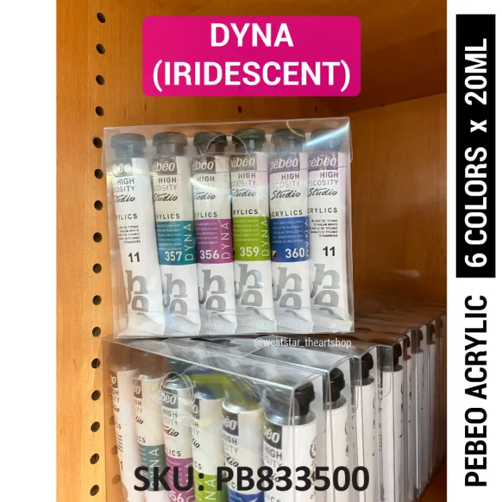 Pebeo Studio Acrylic Paint DYNA (Iridescent) Set | 6color * 20ml [Weststar The Art Shop] | Lazada