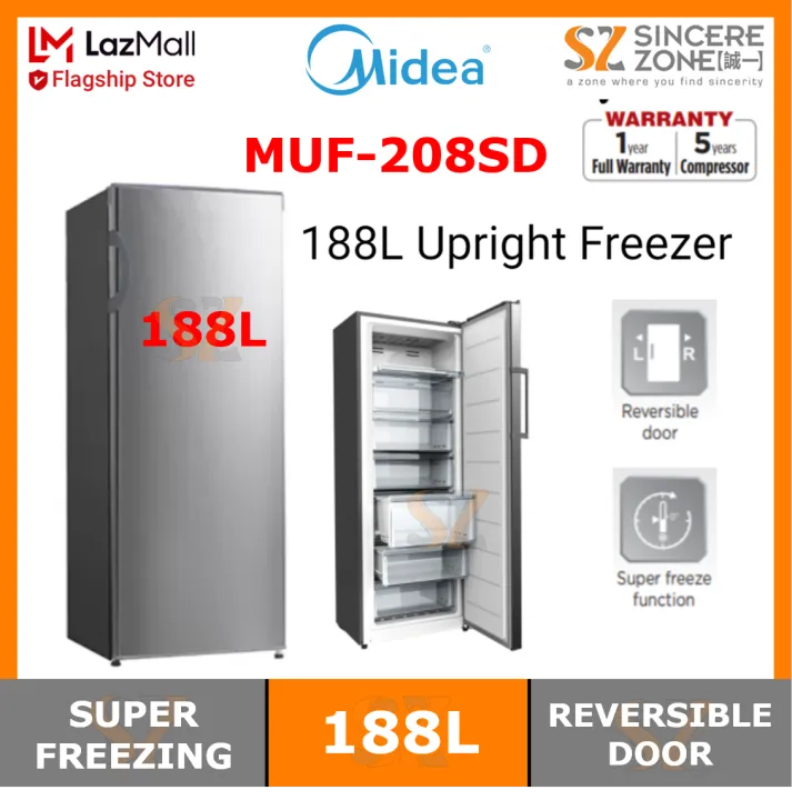 [FOR KLANG VALLEY ONLY] Midea MUF-208SD 188L Upright Freezer / Super ...