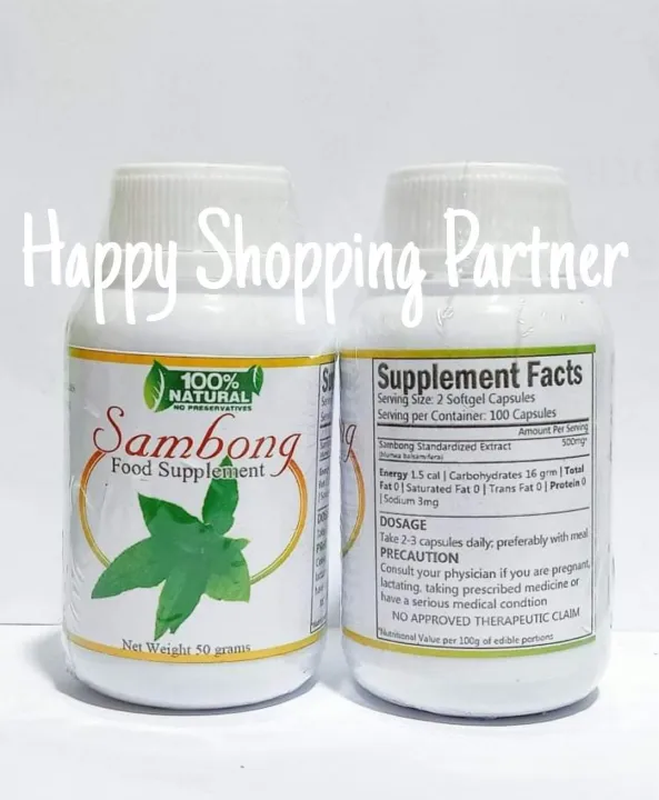 Sambong Capsule Natural Herbs Food Supplement 100 Capsules 500mg ...