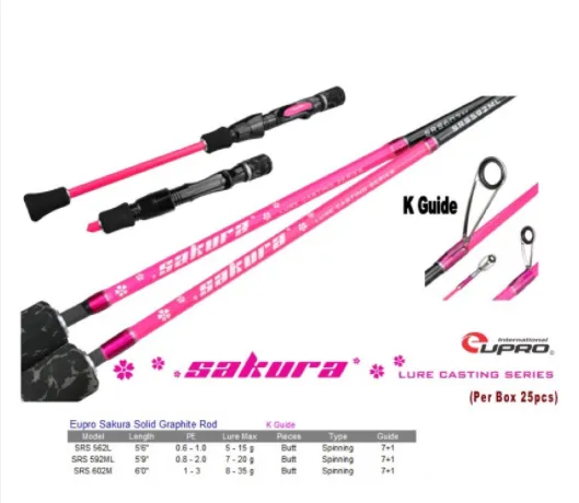 EUPRO Sakura Solid Carbon Spinning Rod | Lazada