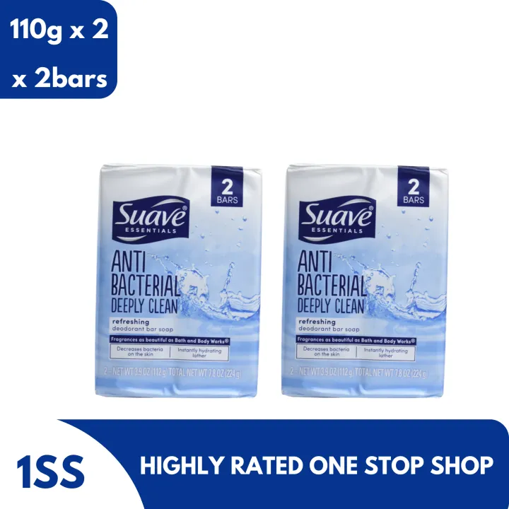 Suave Deeply Clean Antibacterial Soap, 110g x 2 Bars set of 2 | Lazada PH