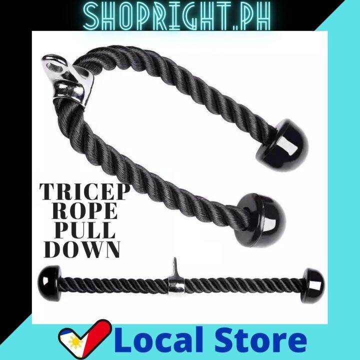 Tricep Rope Pull Down – 27-inch Rope Length, Easy to Grip & Non Slip ...