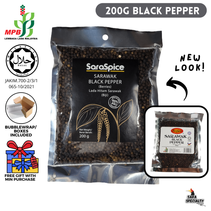 [READYSTOCK] 100% Pure 纯真够辣 200g Sarawak Black Pepper Peppercorn Berry ...