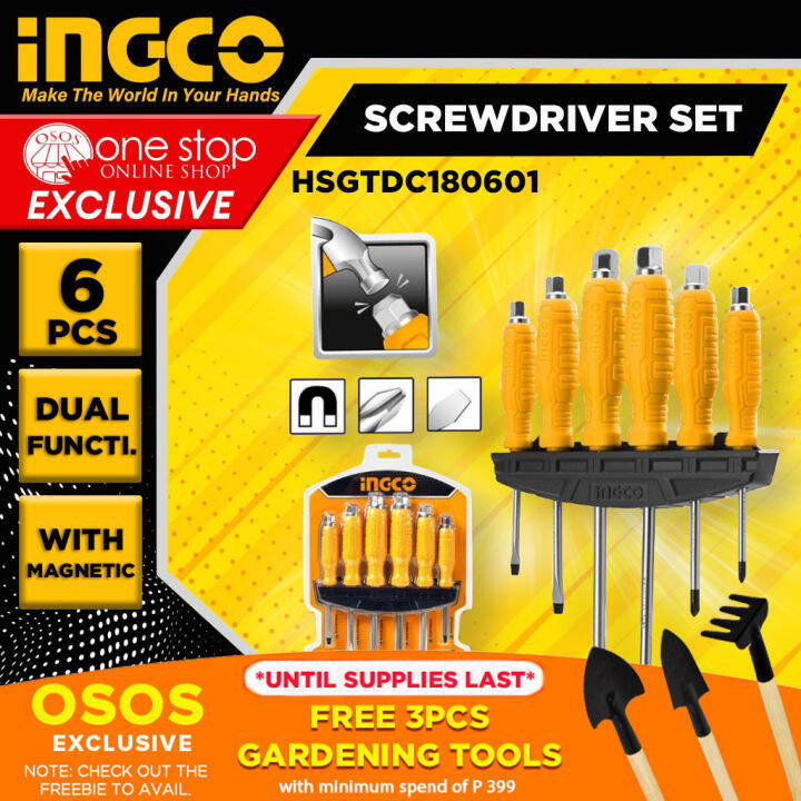Ingco Tools Original 6pcs Go-Through Screwdriver Set Screw driver ...