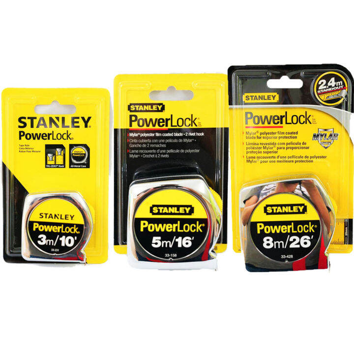 STANLEY ตลับเมตร สแตนเล่ย์ รุ่น POWER LOCK 3M 5M 8M | Lazada.co.th