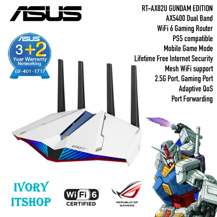 ASUS RT-AX82U GUNDAM Edition AX5400 WiFi 6 Gaming Router AX5400 ...