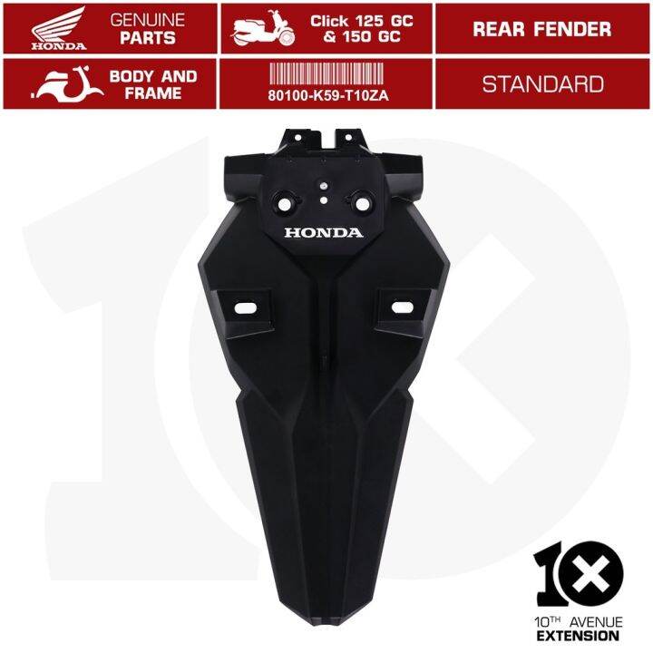 10thX HONDA Genuine Rear Fender Part No.80100-K59-T10ZA for Click 125 ...