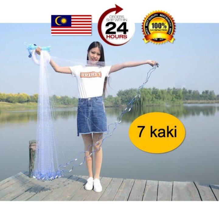 [ READY STOCK MALAYSIA ] Jala Ikan Besar 7 Kaki Panjang X 14 kaki Diameter Nylon Fish Net Hand ...