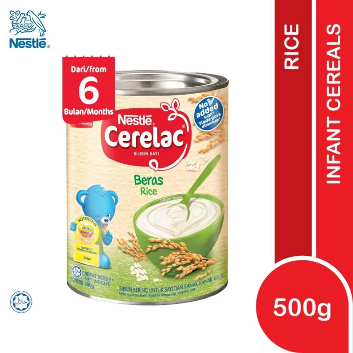 อาหารเด็ก Nestle cerelac สำหรับ 6 เดือน รสข้าว แบบกระป๋อง ขนาด 500 กรัม | Lazada.co.th