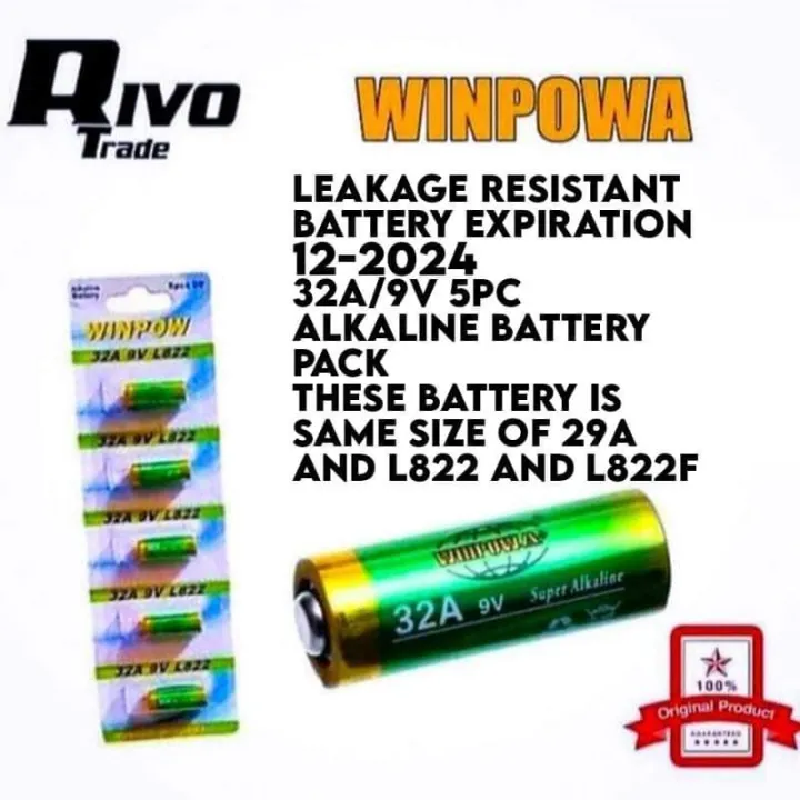 【Explosive style】5pcs BATTERY PACK L822 / 32A / 29A / L822F ANTI LEAK WINPOW ALKALINE BATTERY ...