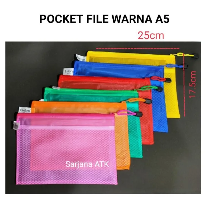Map Plastik Pocket File Zipper Ukuran A5 WARNA Eselon | Lazada Indonesia