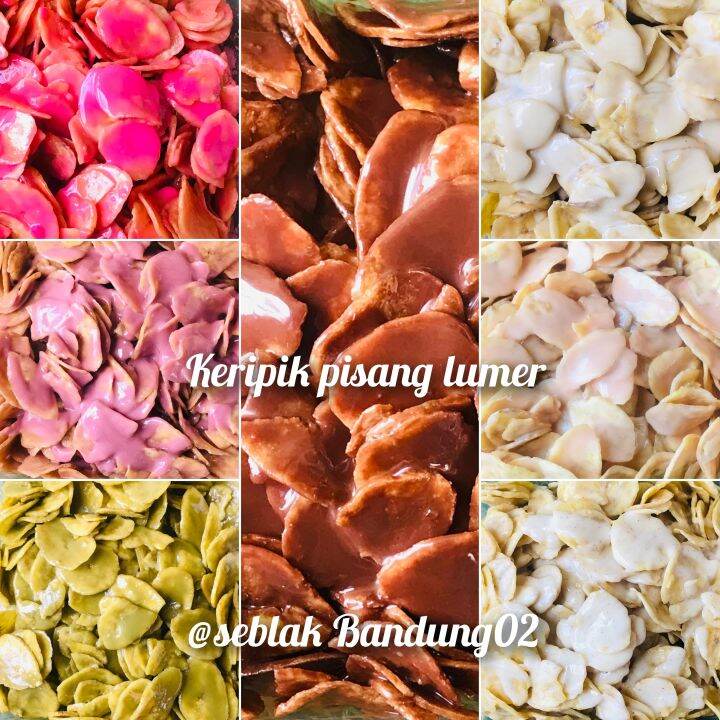 keripik pisang lumer ready varian rasa coklat/greentea/strawberry/taro ...