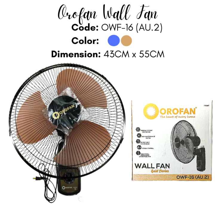 OROFAN WALL FAN / WALL FAN / CIELING FAAN / OROFAN 16" AU.2 WALL FAN ...