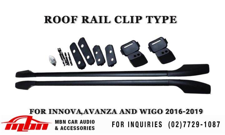 Roof Rail BLACK Clip Type OEM for Innova, Avanza and Wigo Model 2016 ...