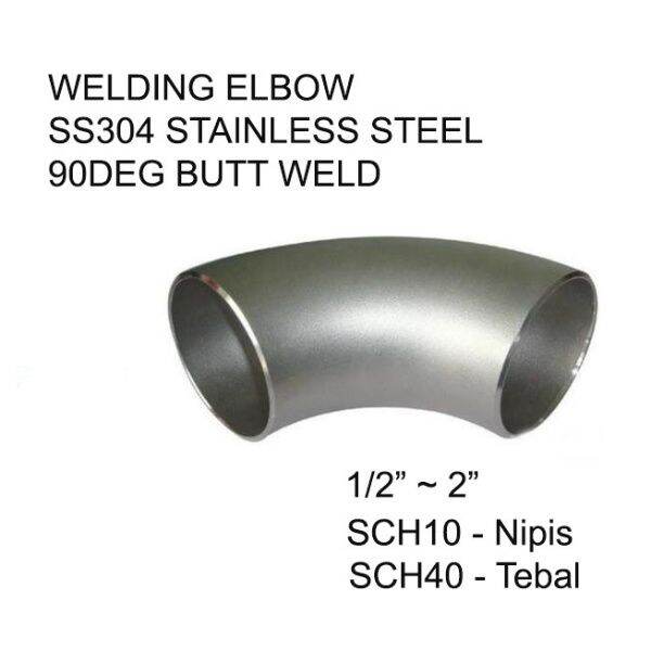 [ 1 UNIT ] WELDING ELBOW SS304 STAINLESS STEEL FITTINGS BANANA TURBO ...