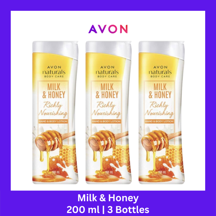 AVON Naturals Milk Honey Lotion 200ml ( 3 BOTTLES ) | Lazada PH