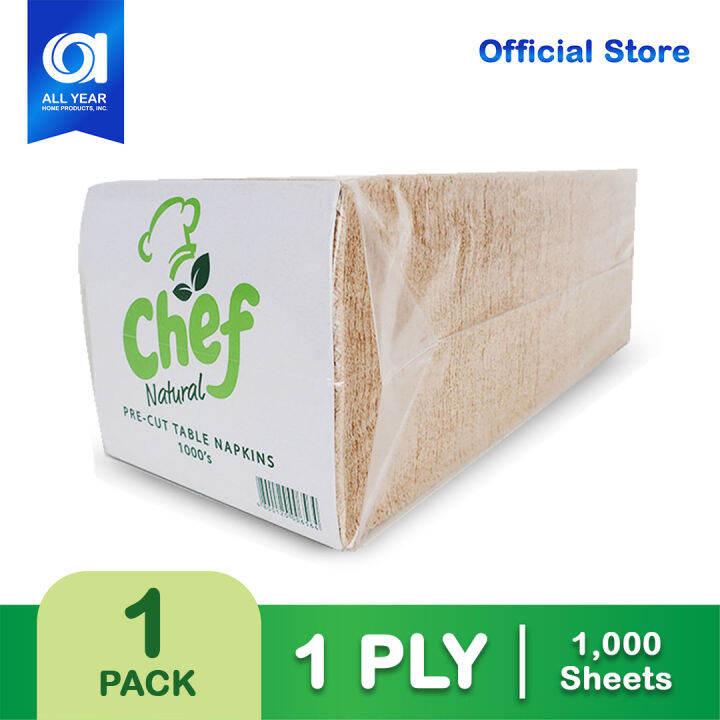 Chef Naturale Value Pre Cut Table Napkin 1 Ply 1000 Sheets | Lazada PH