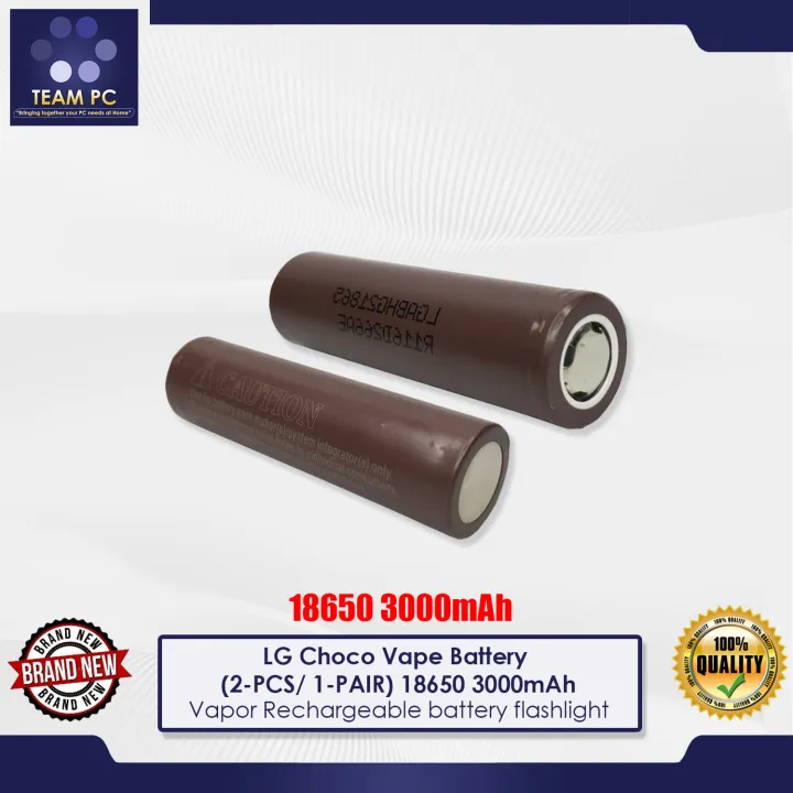 LG Choco Vape Battery (2-PCS/ 1-PAIR) 18650 3000mAh Vapor Rechargeable ...