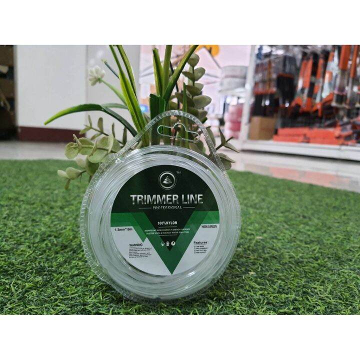 TRIMMER LINE เอ็นตัดหญ้า รุ่น TREETOOLS ขนาด1.3 มิล 10เมตร NYLON 100% (แบบกลม) ใช้กับเครื่องเล็ม ...