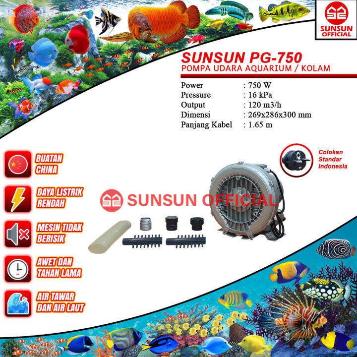 SUNSUN PG 750 Ring Blower Pompa Udara | Lazada Indonesia