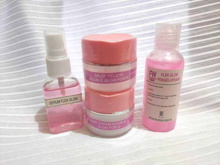 Paket Glowing Wajah Pink (Day Cream Double Glow Forte, Salep Pelicin ...