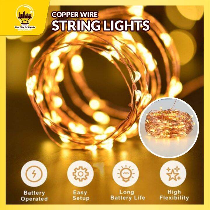 TCLS 5m/10m Copper Wire 50/100LED String Lights Waterproof Christmas ...