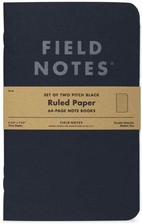 Field Notes Pitch Black Memo Notebook - Set of 3 | 64 Pages | | Lazada PH