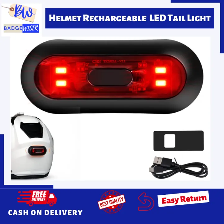 Badge Wiser Helmet Rechargeable Led Tail Light for Motorcycle Tail ...