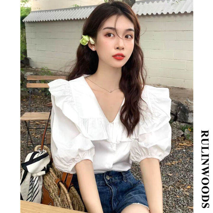 CHICCHIC เสื้อผ้าฝ้ายของผู้หญิงเสื้อตุ๊กตาเด็กน่ารัก | Lazada.co.th