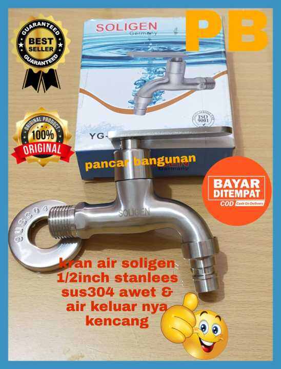 KRAN TAMAN STAINLESS 1/2 INCH SOLIGEN - KRAN AIR STAINLESS 1/2 INCH ...