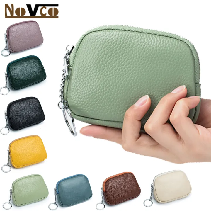 Novco กระเป๋าใส่เหรียญหนังวัวสำหรับผู้หญิง,กระเป๋าสตางค์ทรงสลิมมีซิป ...