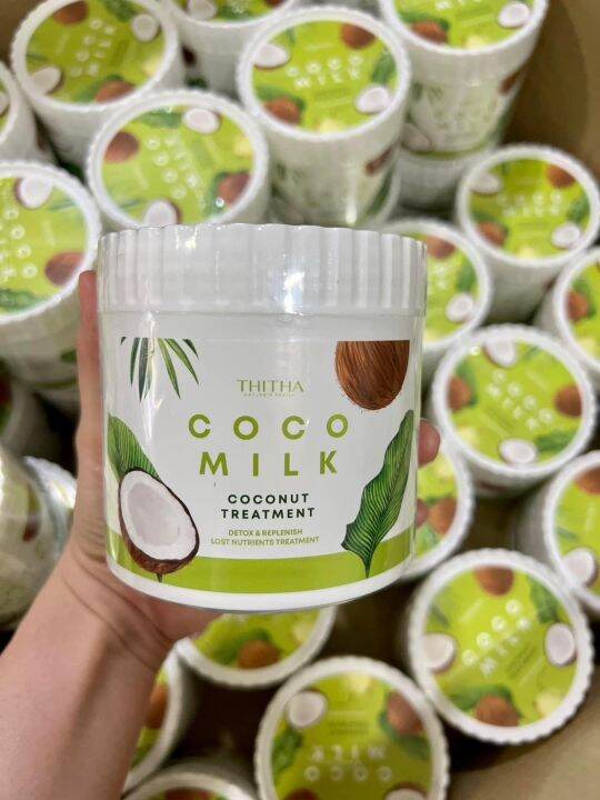 New!!! 1 แถม 1 (แถมแชมพูซอง)ทรีทเม้นท์น้ำมันมะพร้าว🌈 แบบกระปุก พร้อมส่ง cocomilk coconut ...