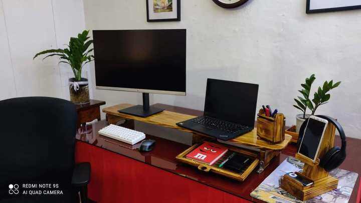 Wooden Desk table / Monitor stand table / monitor riser | Lazada PH