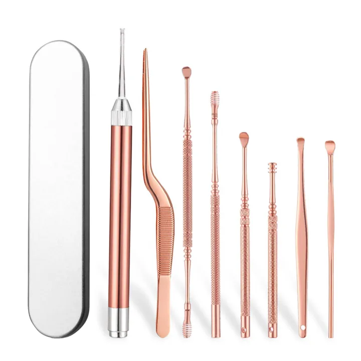 [Mimistar] 8pcs/set Picks Wax Remover Rose Gold Suitable For Kids And ...