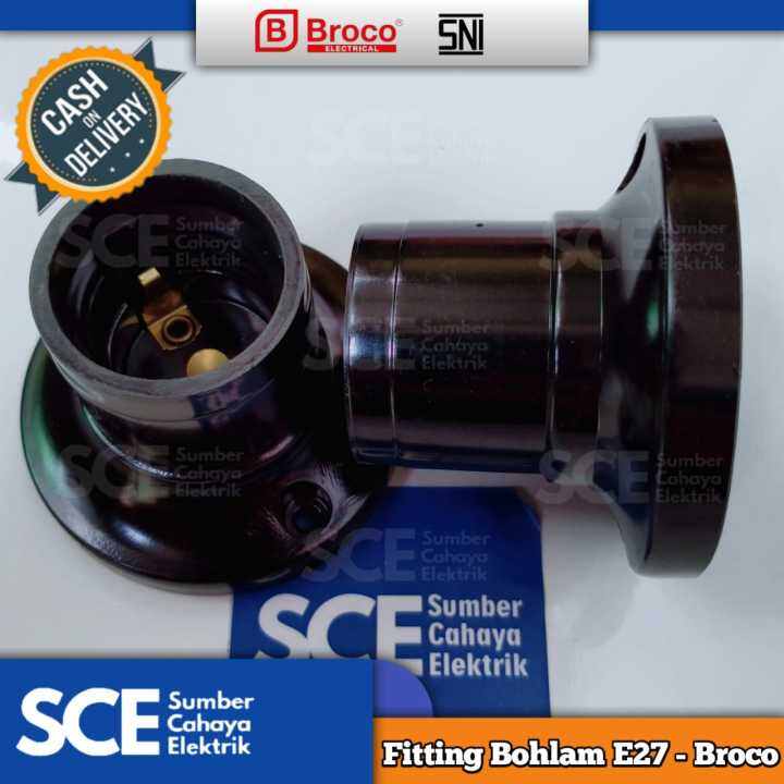 FITTING PLAFON BULAT HITAM - FITTING TEMPEL BROCO 120L E27 | Lazada ...