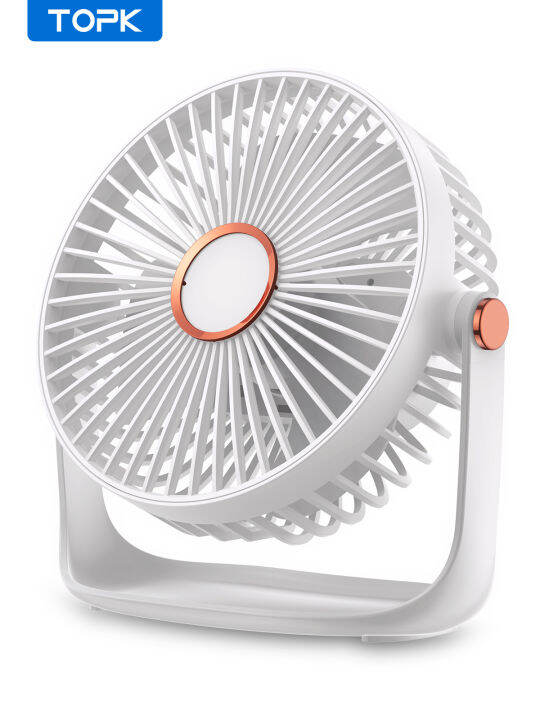 TOPK USB Desk Fan 360° Rotation Adjustment Portable Cooling Fan 5 Speed ...