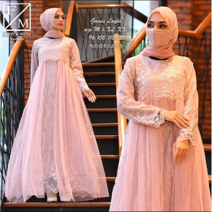 RA original kebaya gamis layla/ gamis terbaru dan terlaris / gamis ...