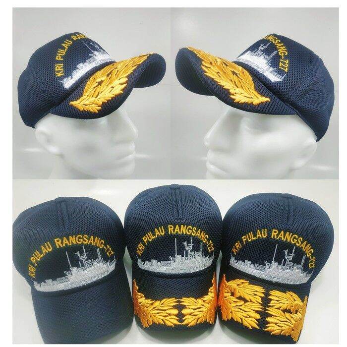 TOPI KRI PULAU RANGSANG 727 TNI -AL DABEL MAS WARNA NAVY BIRU DONGKER ...