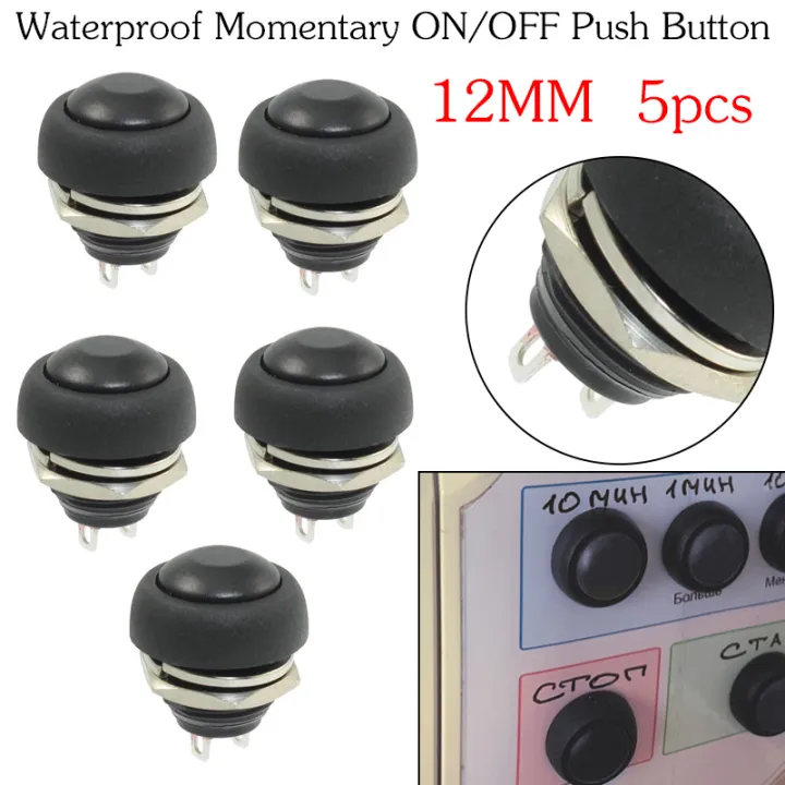 12mm Waterproof Momentary ON/OFF Push Button Round SPST Switch | Lazada PH