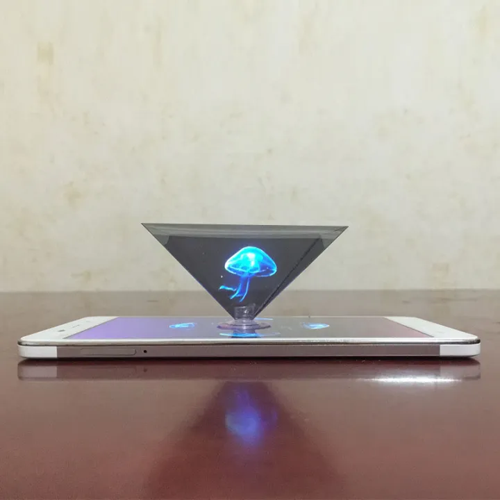 3D Hologram Pyramid Display Projector Video Stand Universal For Smart ...