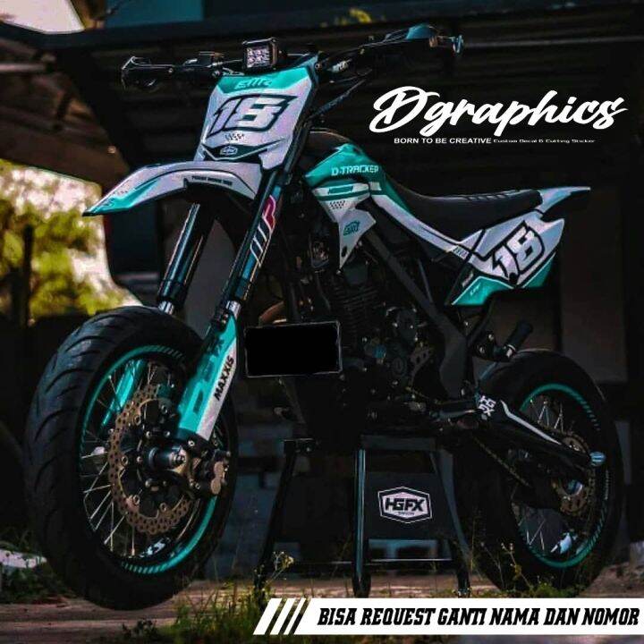 DECAL KLX DTRACKER PUTIH KOMBINASI TOSCA MERAH BIRU BISA REQUEST GANTI ...