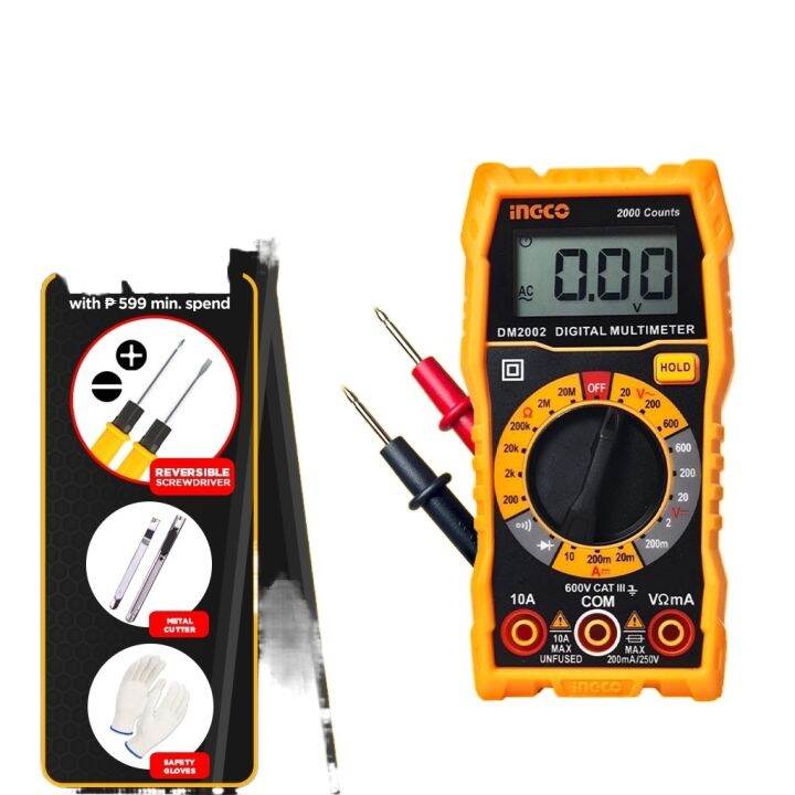 INGCO by Winland Tools Digital Multimeter Tester Multi for Electrical ...