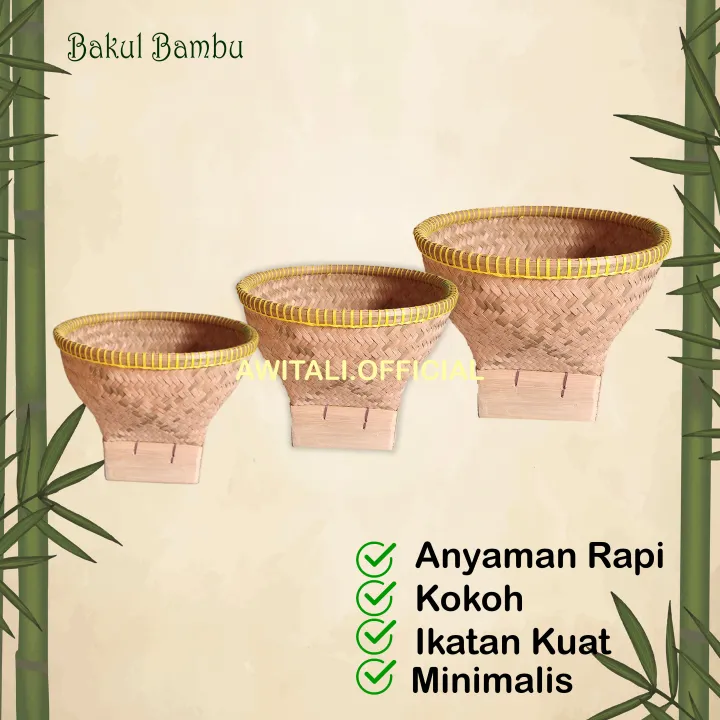 Bakul Nasi Bambu Awitali Wakul Nasi Anyaman Bambu Boboko Bambu Sangku ...