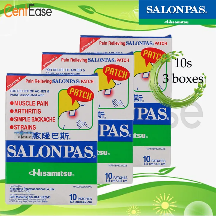 Salonpas Patch - 10s x 3 boxes (6.5 * 4.2 cm) | Lazada