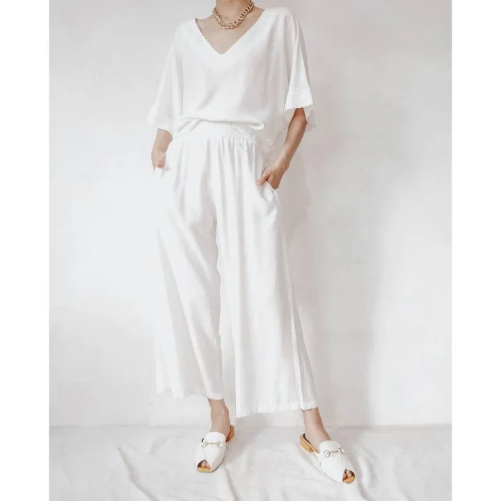 IJ POCAHONTAS Woven Boxy Top and Pants Coords Set | Lazada PH