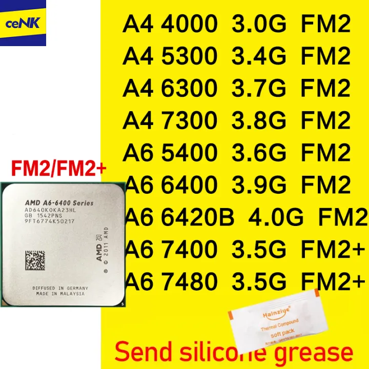 AMD A4 5300 A46300 4000 A6-5400K A6 6400 A6-7400 A6 7480 FM2 Integrated Display | Lazada PH