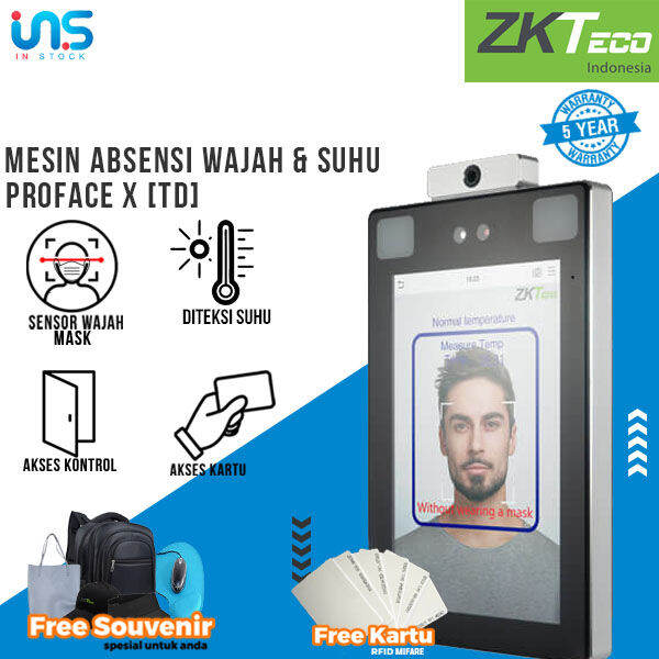 Mesin Absensi Wajah Dan Suhu ZKTECO PROFACE X TD Bisa Akses Kontrol | Lazada Indonesia