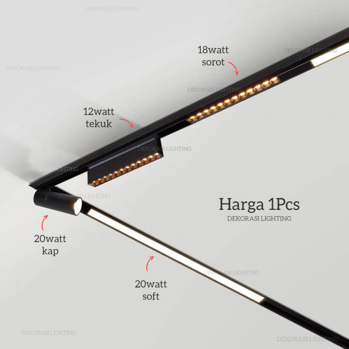 Lampu plafon rell inbow outbow LED spotlight magnetic tracklight ...